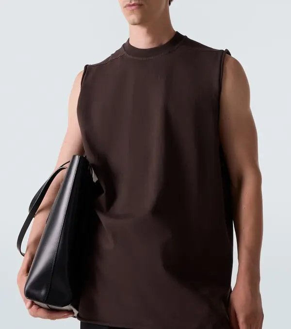 Rick Owens Jumbo Cotton Jersey Tank Top - Brown