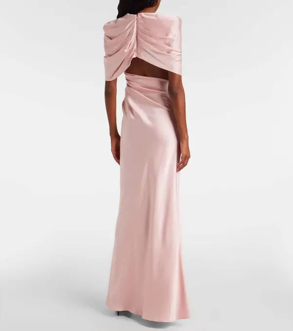 Stella Mccartney Draped Satin Gown - Pink | Editorialist