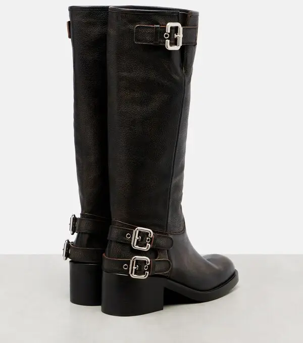 Chloé Dakota Knee-high Biker Boots - Black