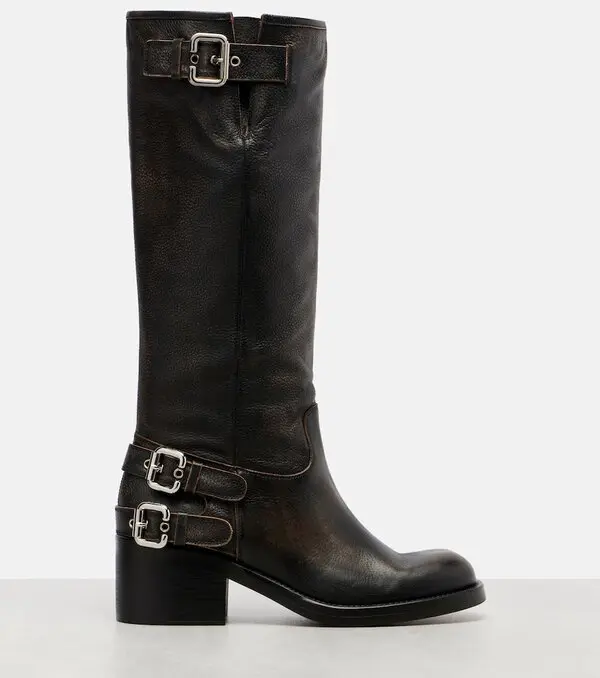 Chloé Dakota Knee-high Biker Boots - Black