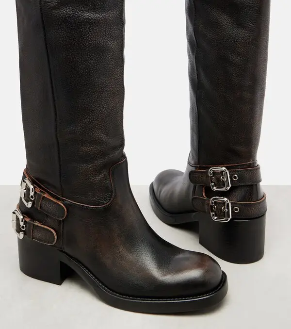 Chloé Dakota Knee-high Biker Boots - Black