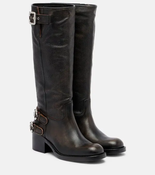 Chloé Dakota Knee-high Biker Boots - Black