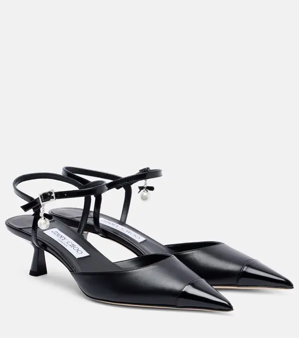 JIMMY CHOO Aren 45 Leather Pumps - Black