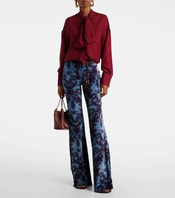 Etro Jacquard Silk Crêpe De Chine Blouse