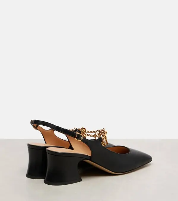 Chloé Charms 55 Leather Slingback Pumps