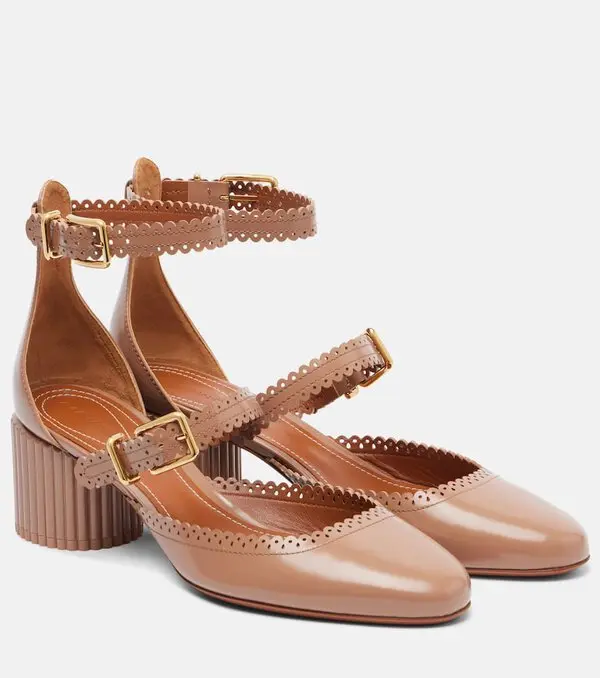 Zimmermann Eddie 55 Leather Mary Jane Pumps - Beige