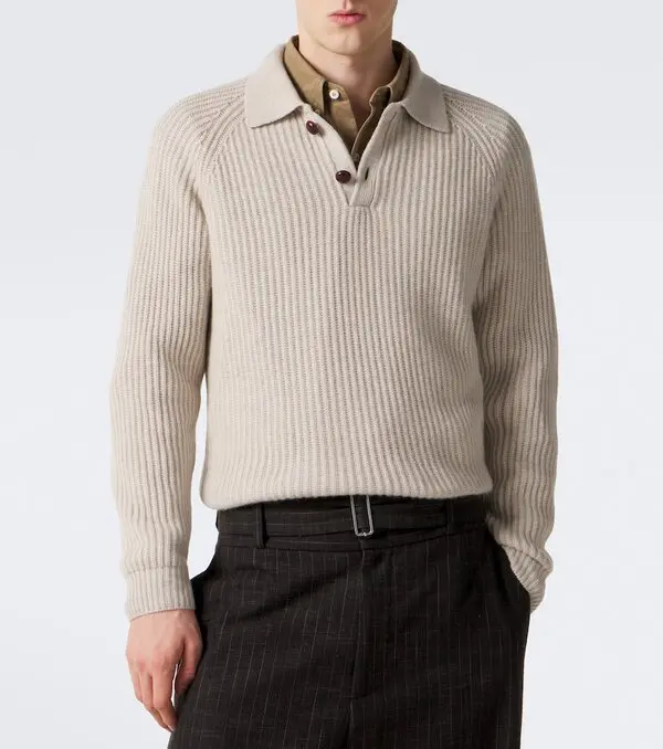Arch4 Mr Darius Cashmere Polo Sweater - Beige