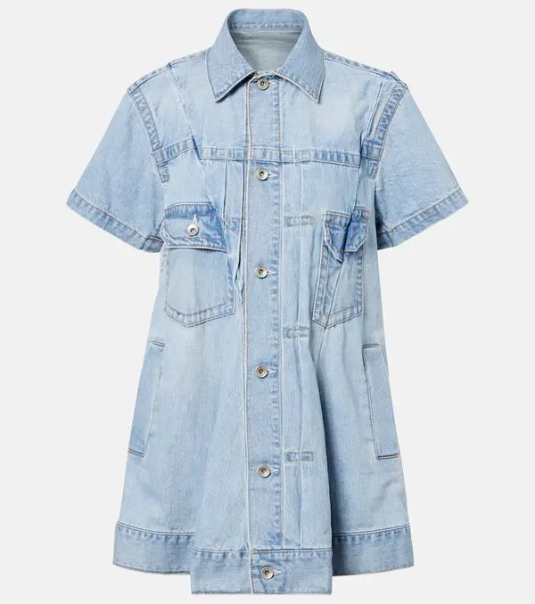 Sacai Deconstructed Denim Minidress - Blue
