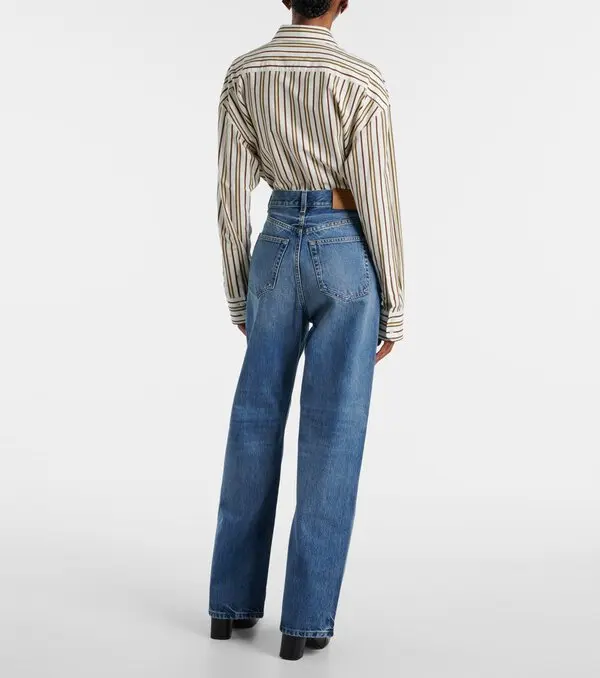 Saint Laurent V-waist Wide-leg Jeans - Blue