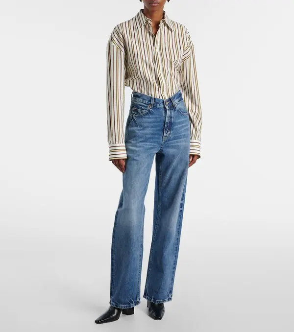 Saint Laurent V-waist Wide-leg Jeans - Blue