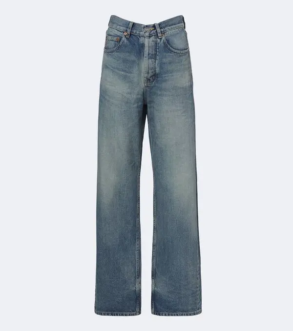 Saint Laurent V-waist Wide-leg Jeans - Blue
