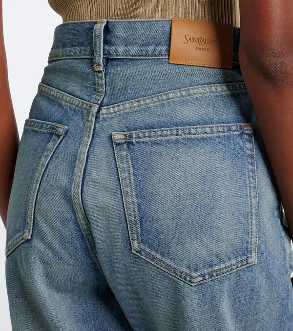 Saint Laurent V-waist Wide-leg Jeans - Blue