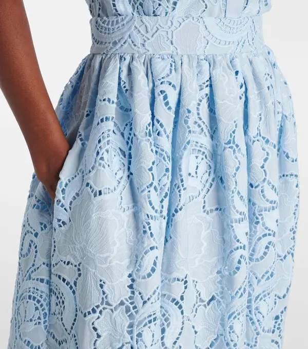 Erdem Laser-cut Pleated Skirt
