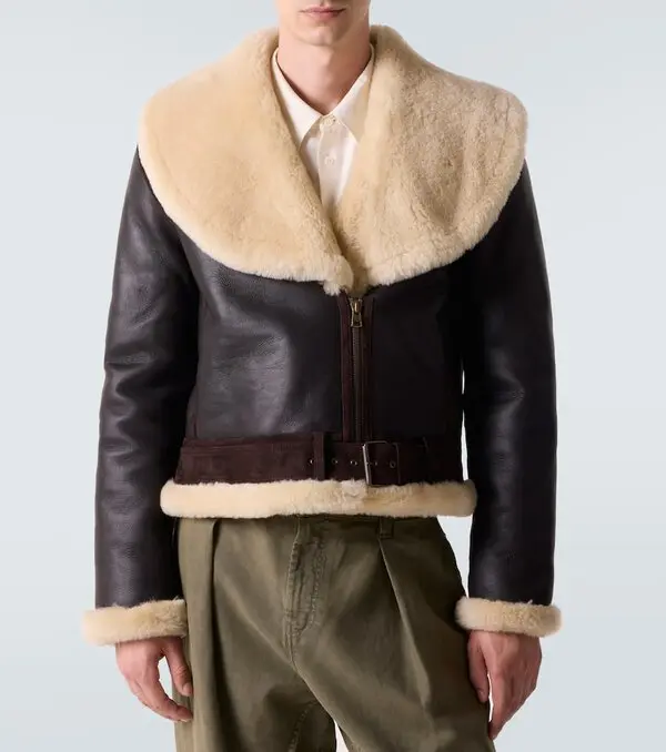 JW Anderson Shearling-trimmed Leather Jacket