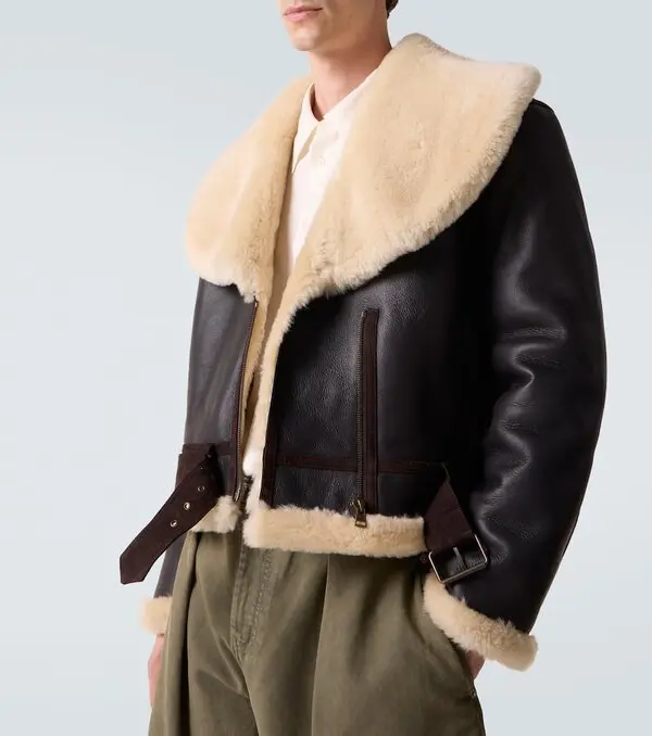 JW Anderson Shearling-trimmed Leather Jacket