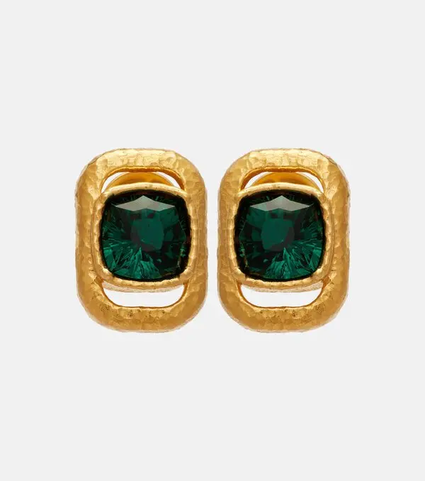 Oscar De La Renta Crystal-embellished Earrings - Green