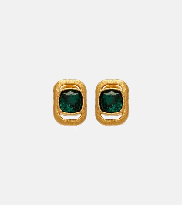 Oscar De La Renta Crystal-embellished Earrings - Green