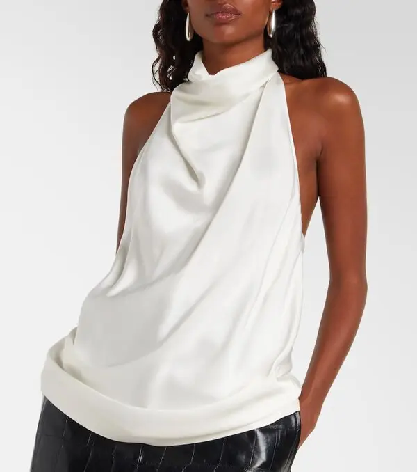 Stella McCartney Halterneck Satin Top - White
