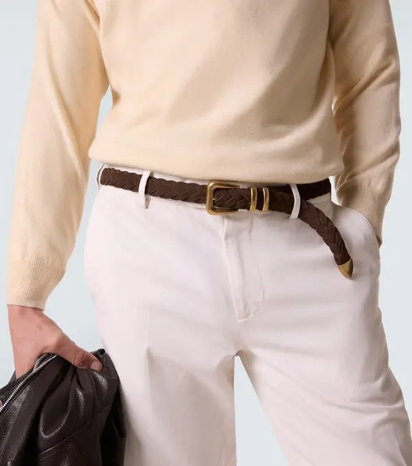 Brunello Cucinelli Braided Suede Belt