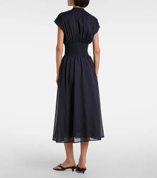 Tory Burch Striped Cotton Midi Dress - Blue