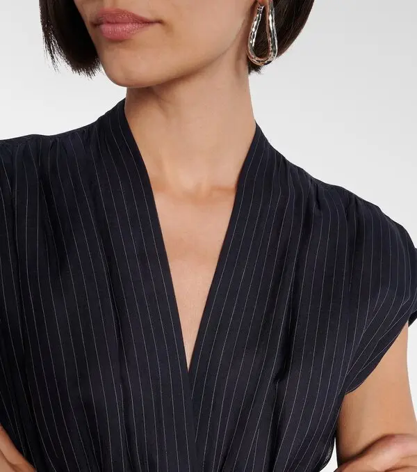 Tory Burch Striped Cotton Midi Dress - Blue
