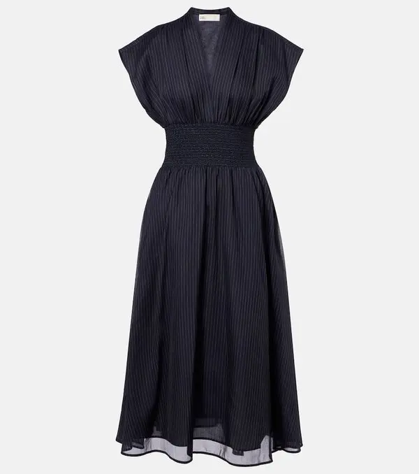 Tory Burch Striped Cotton Midi Dress - Blue