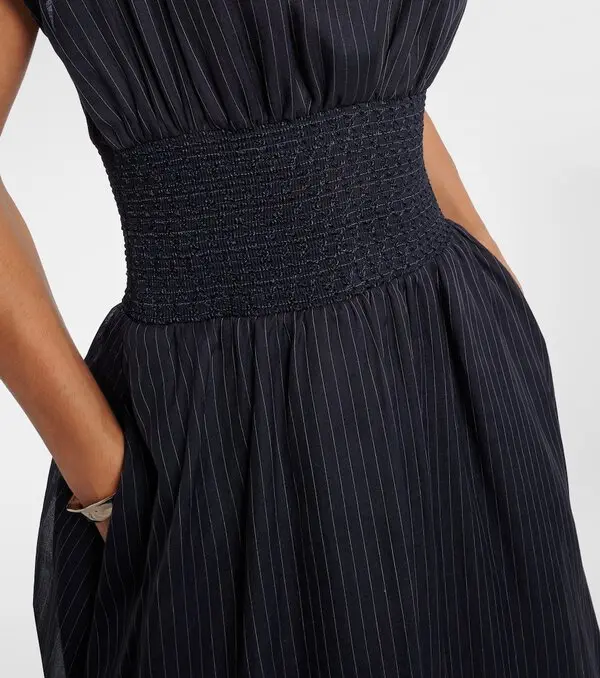 Tory Burch Striped Cotton Midi Dress - Blue