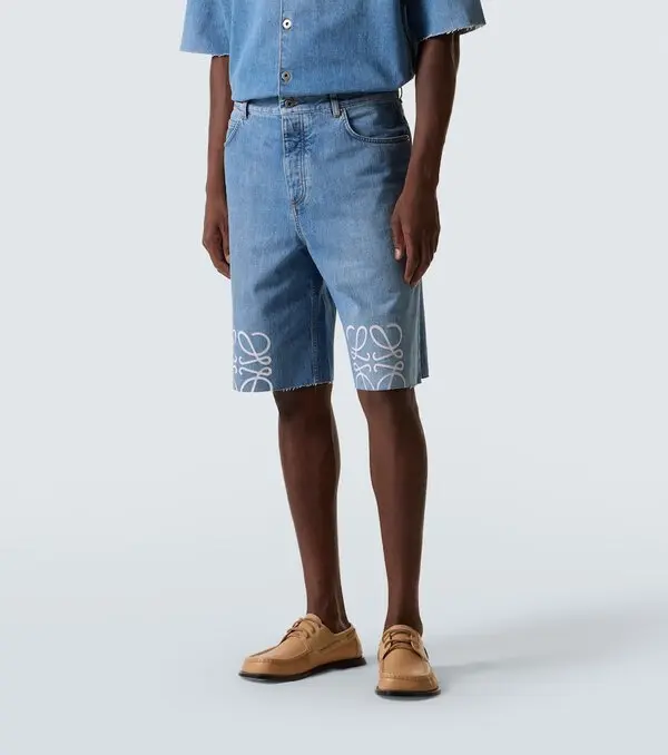 Loewe Anagram Denim Shorts