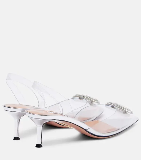 AQUAZZURA Crystal Hoop 50 Pvc Slingback Pumps