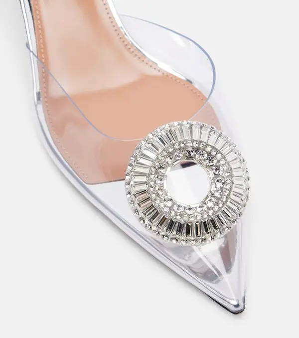 AQUAZZURA Crystal Hoop 50 Pvc Slingback Pumps