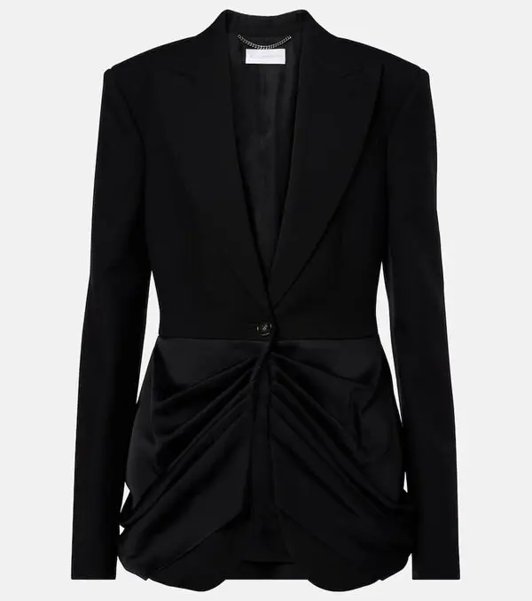 Stella McCartney Draped Satin-trimmed Wool Blazer