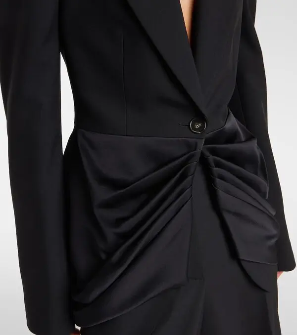 Stella McCartney Draped Satin-trimmed Wool Blazer