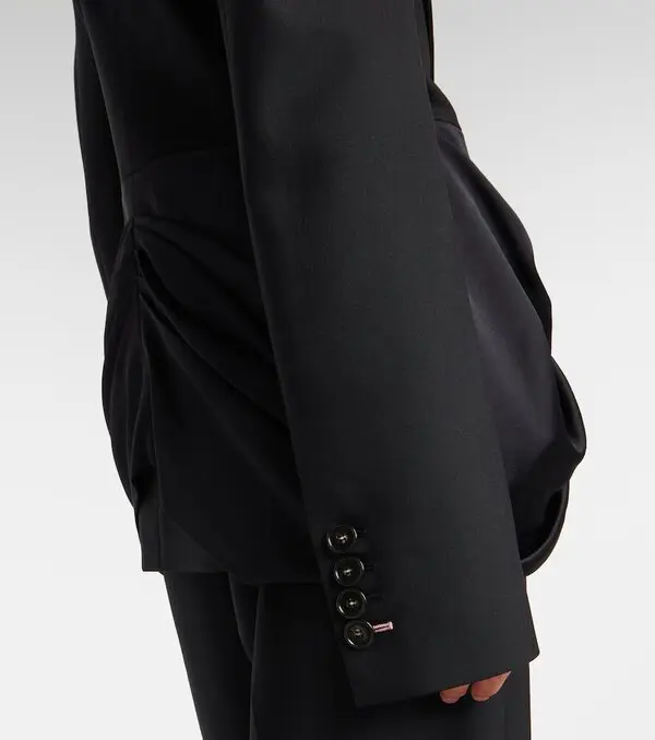 Stella McCartney Draped Satin-trimmed Wool Blazer