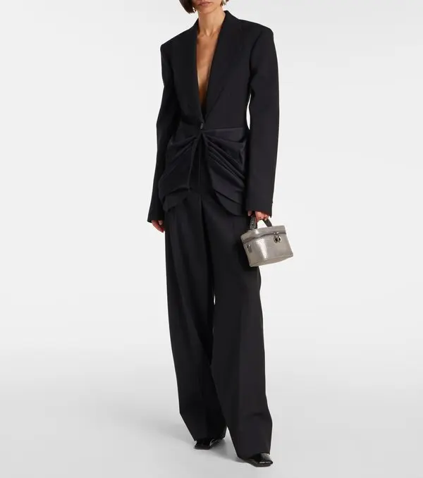 Stella McCartney Draped Satin-trimmed Wool Blazer