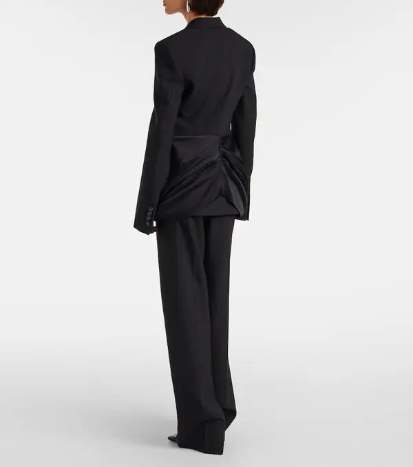 Stella McCartney Draped Satin-trimmed Wool Blazer