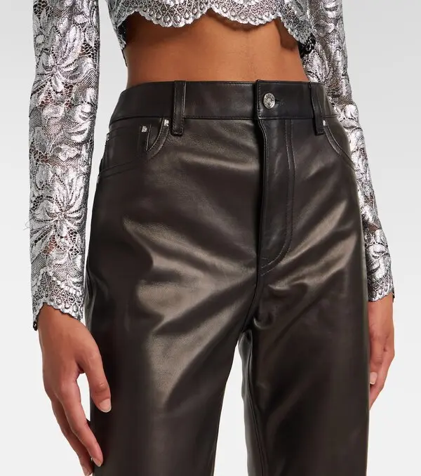 Rabanne Leather Flared Pants