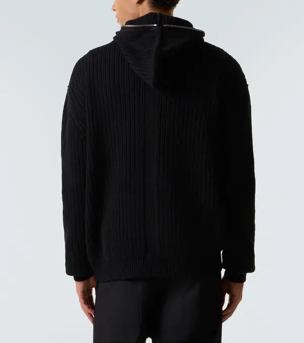 Rick Owens Ribbed Virgin Wool Zip-up Sweater