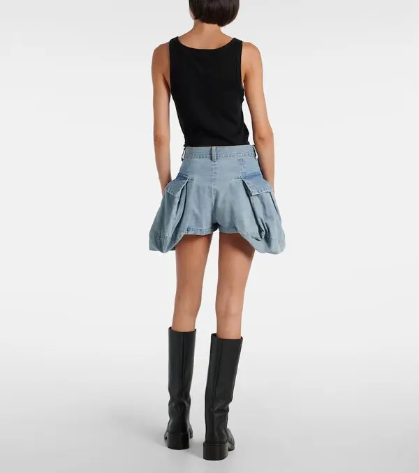 Sacai Cargo Denim Shorts