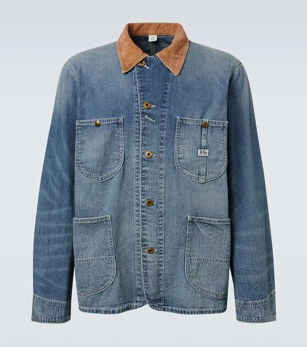 Ralph Lauren Stockton Corduroy-trimmed Denim Jacket - Blue