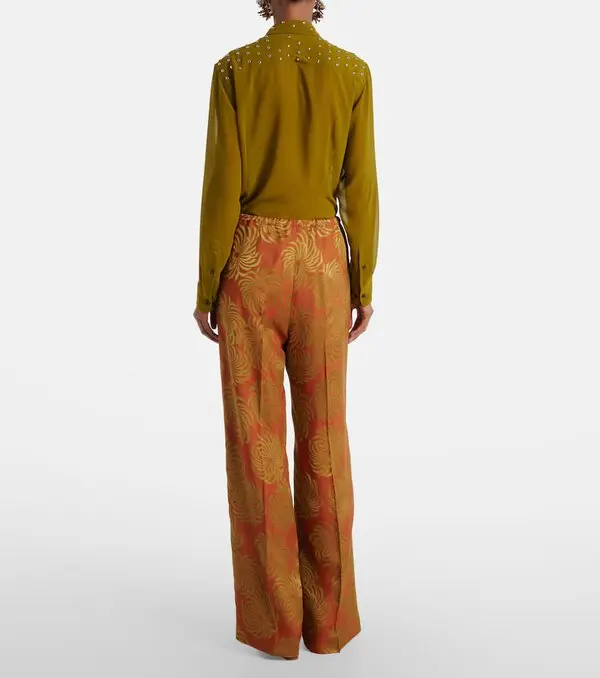 Dries Van Noten Printed Wide-leg Pants