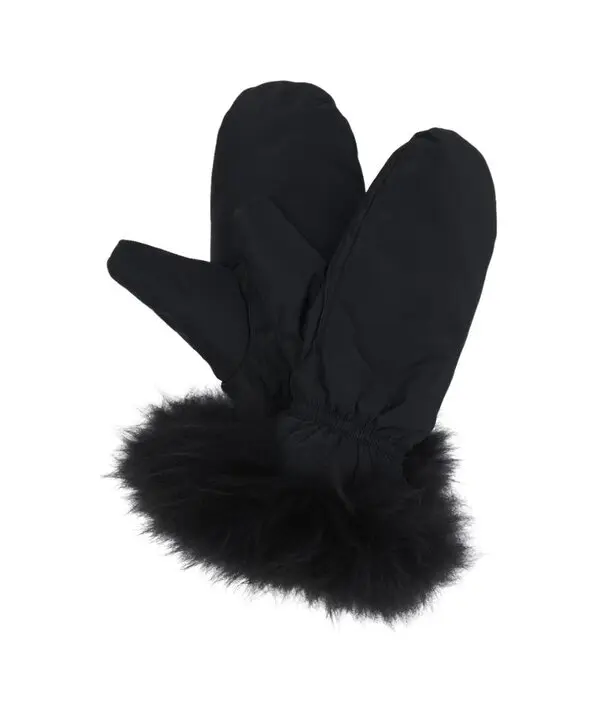 YVES SALOMON Wool-trimmed Down Gloves - Black