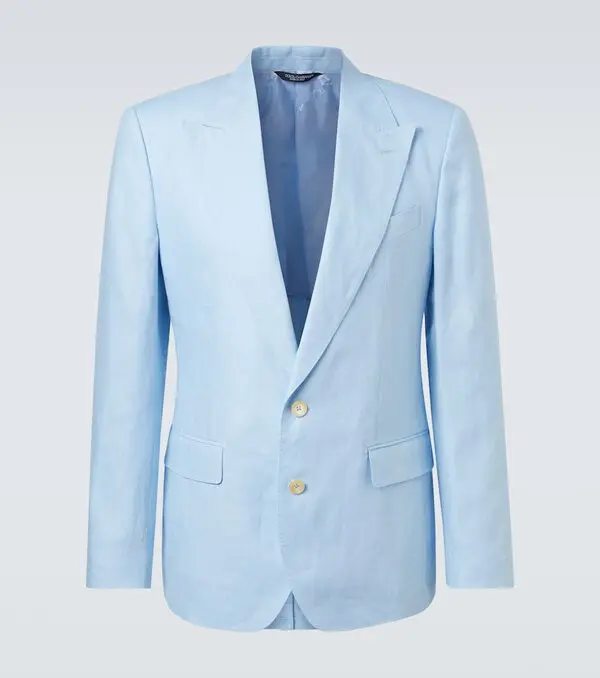 Dolce & Gabbana Sicilia Linen Blazer - Blue