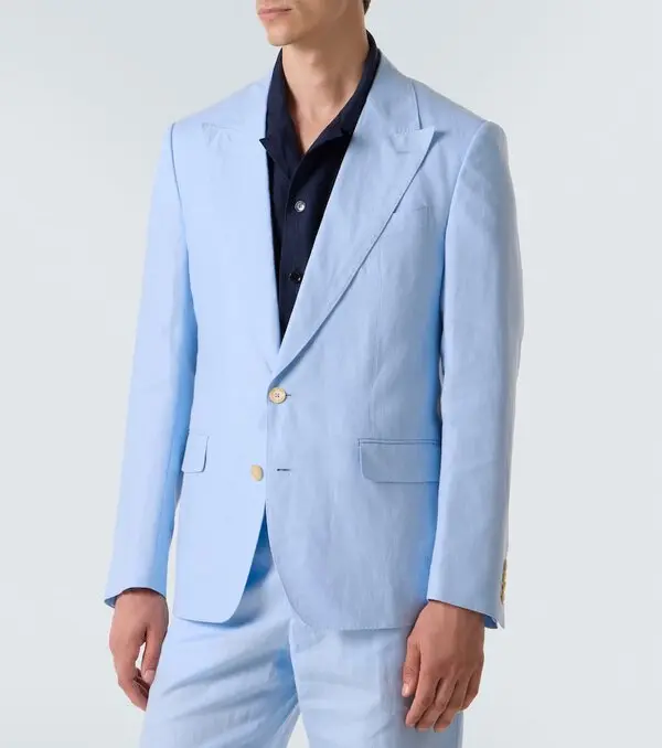 Dolce & Gabbana Sicilia Linen Blazer - Blue