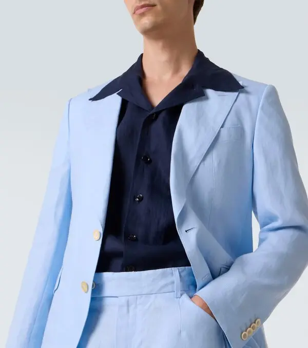 Dolce & Gabbana Sicilia Linen Blazer - Blue