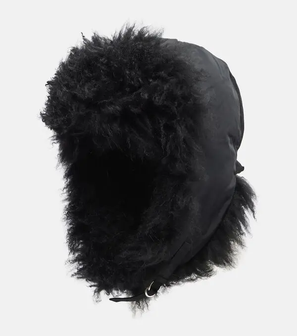 YVES SALOMON Shearling-trimmed Down Hat - Black