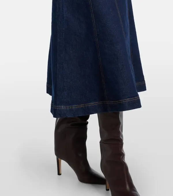 Veronica Beard Alix Denim Midi Skirt - Blue