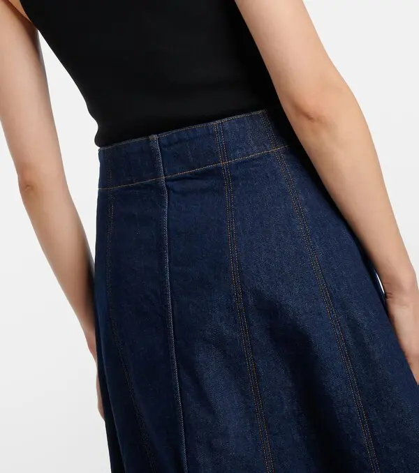Veronica Beard Alix Denim Midi Skirt - Blue