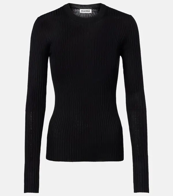 JIL SANDER Ribbed-knit Silk Sweater