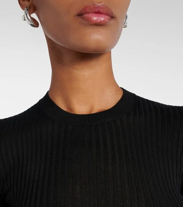 JIL SANDER Ribbed-knit Silk Sweater