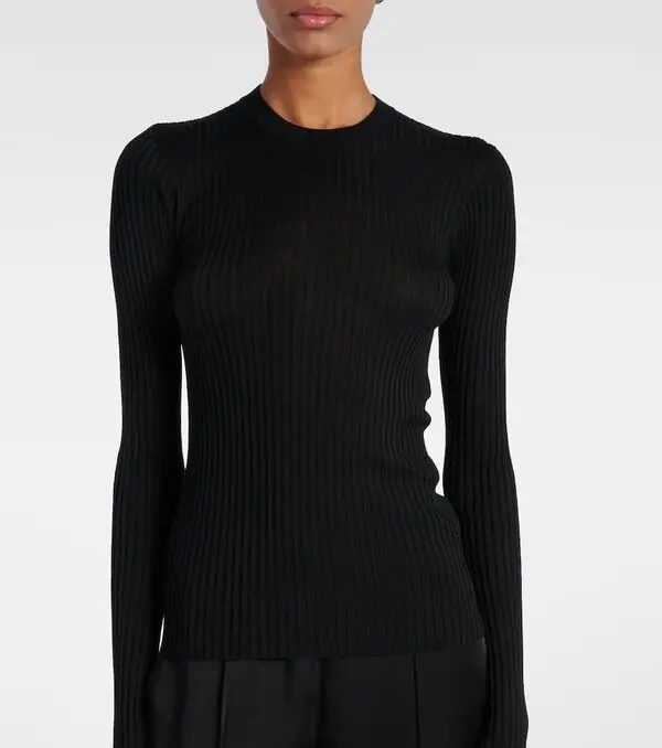 JIL SANDER Ribbed-knit Silk Sweater